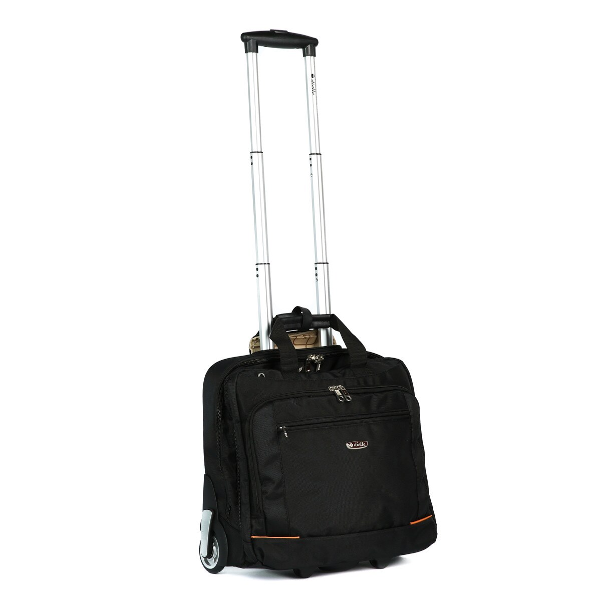 Geanta pilot de voiaj cu sistem troler, Dielle, 25 litri, Negru - eMAG.ro