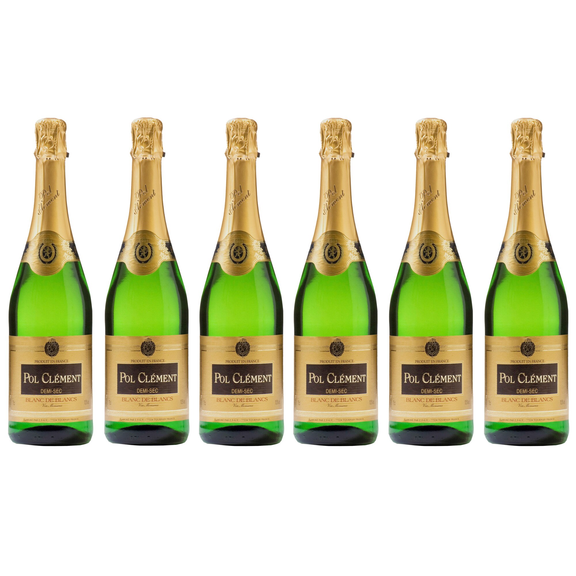 Vin spumant POL CLEMENT demi-sec Blanc de Blancs, set de 6 sticle x 750 ...
