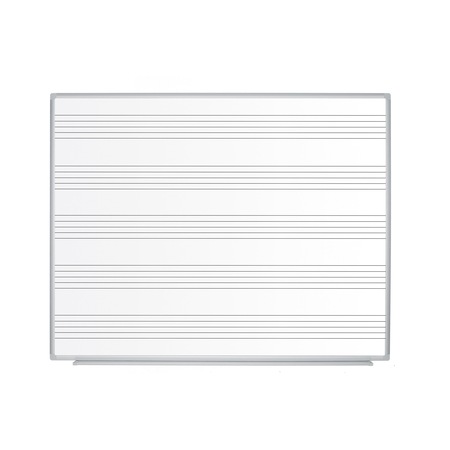 Tabla alba magnetica cu portativ muzical Bi-Office- 120x200 cm - eMAG.ro