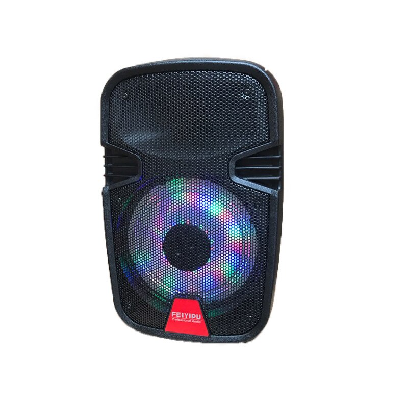 Комплект караоке колона Feiyipu ES-82 с Bluetooth, FM, SD, USB, Безжичен микрофон и LED светлини ...