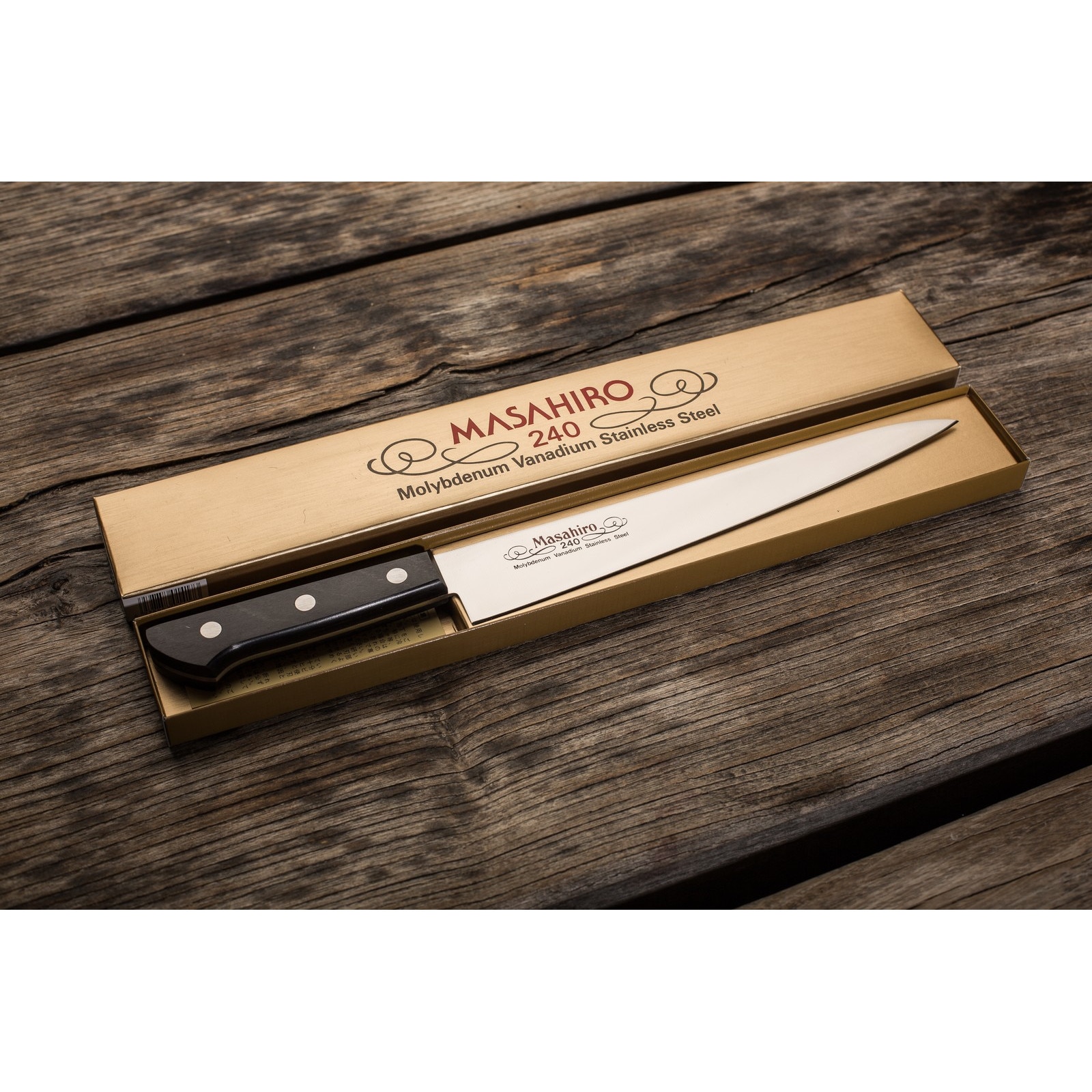 Cutit pentru carne Masahiro BWH Slicer, Lemn/Otel, 240mm - eMAG.ro