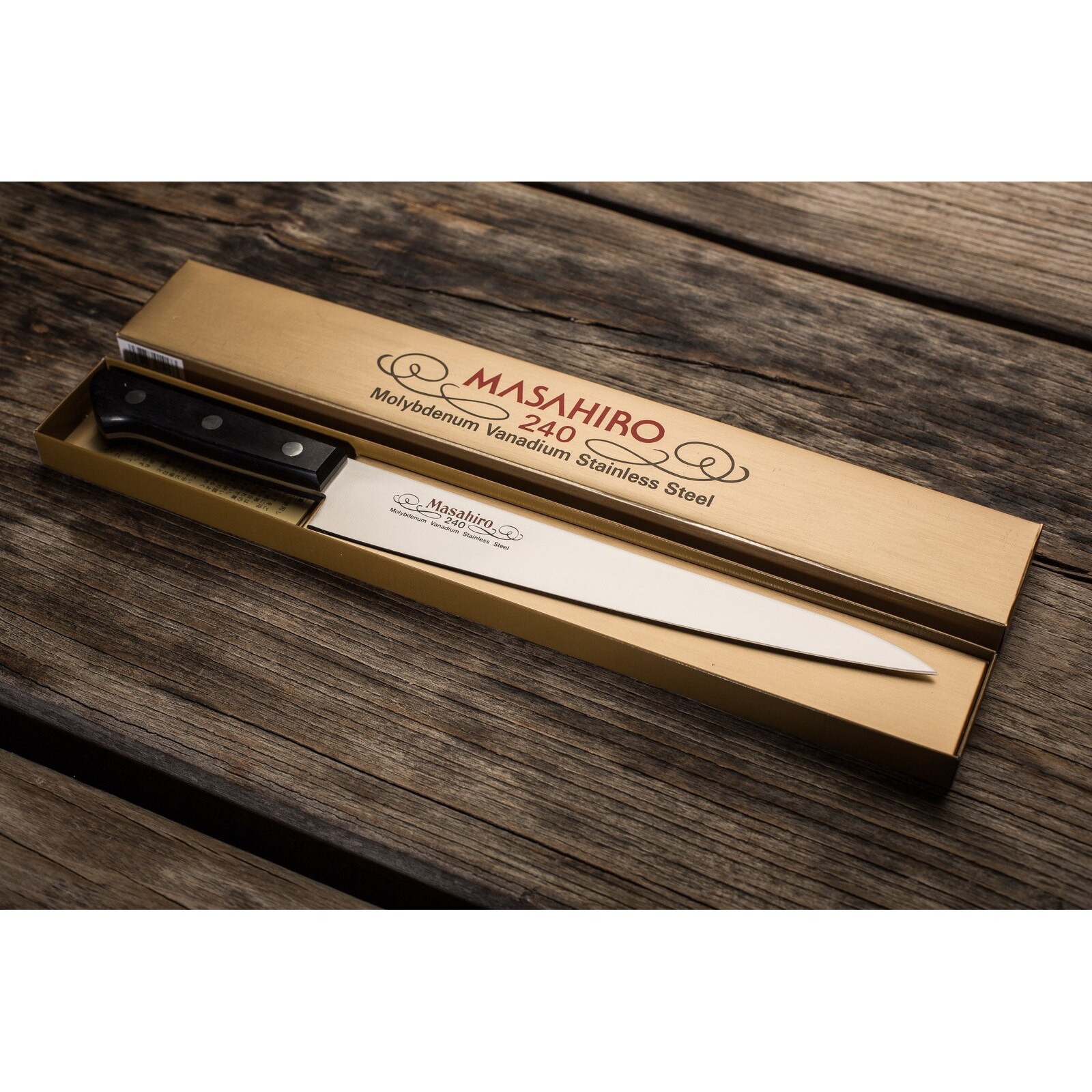 Cutit pentru carne Masahiro BWH Slicer, Lemn/Otel, 240mm - eMAG.ro