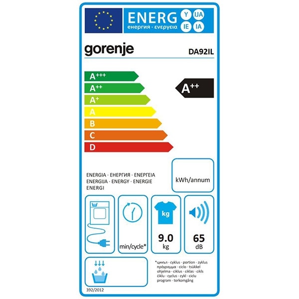GORENJE Szárítógép, DA92IL, 9 kg, A ++, Fehér - eMAG.hu