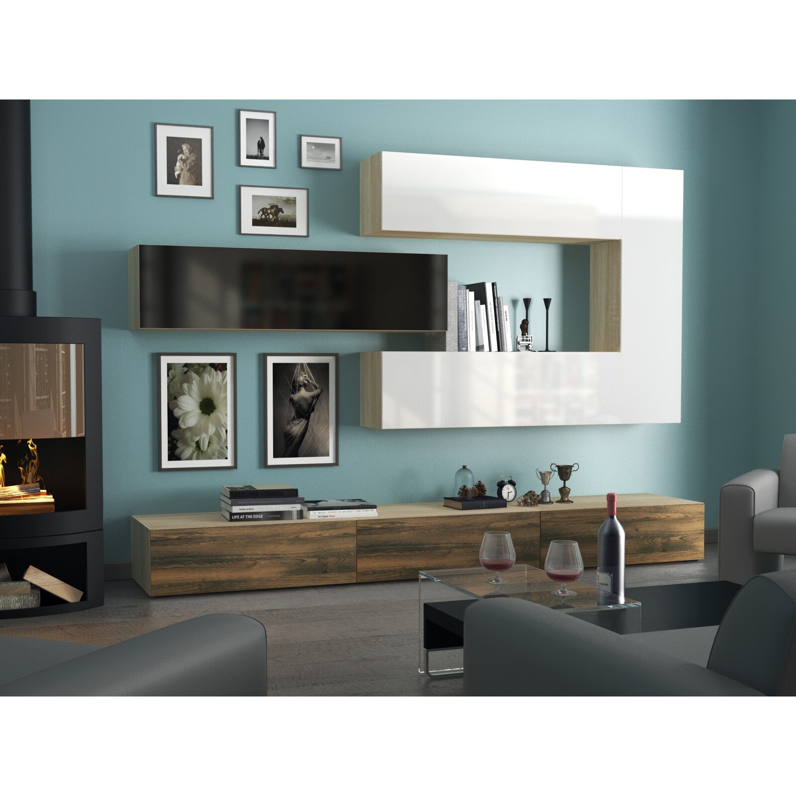 Livingroom JOIN configuratia 11 - Mobilier - Set pentru living modern ...
