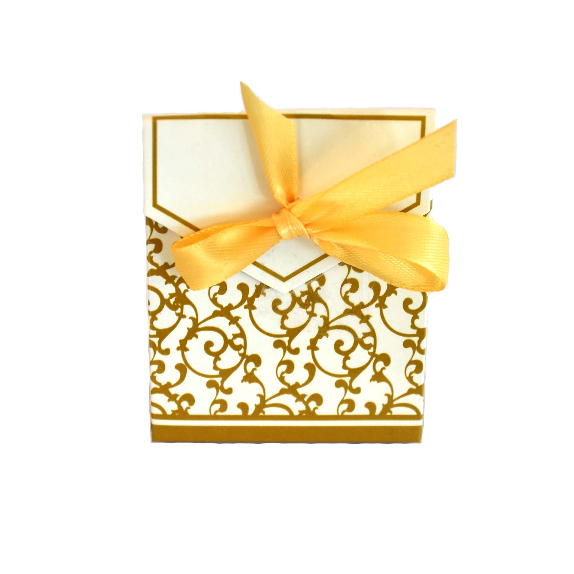 Marturie nunta cutiuta aurie bomboane 10 buc/set - eMAG.ro