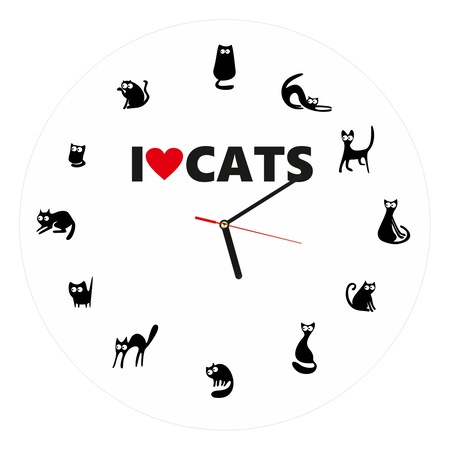 Ceas Pisici - I love cats, 40cm - eMAG.ro