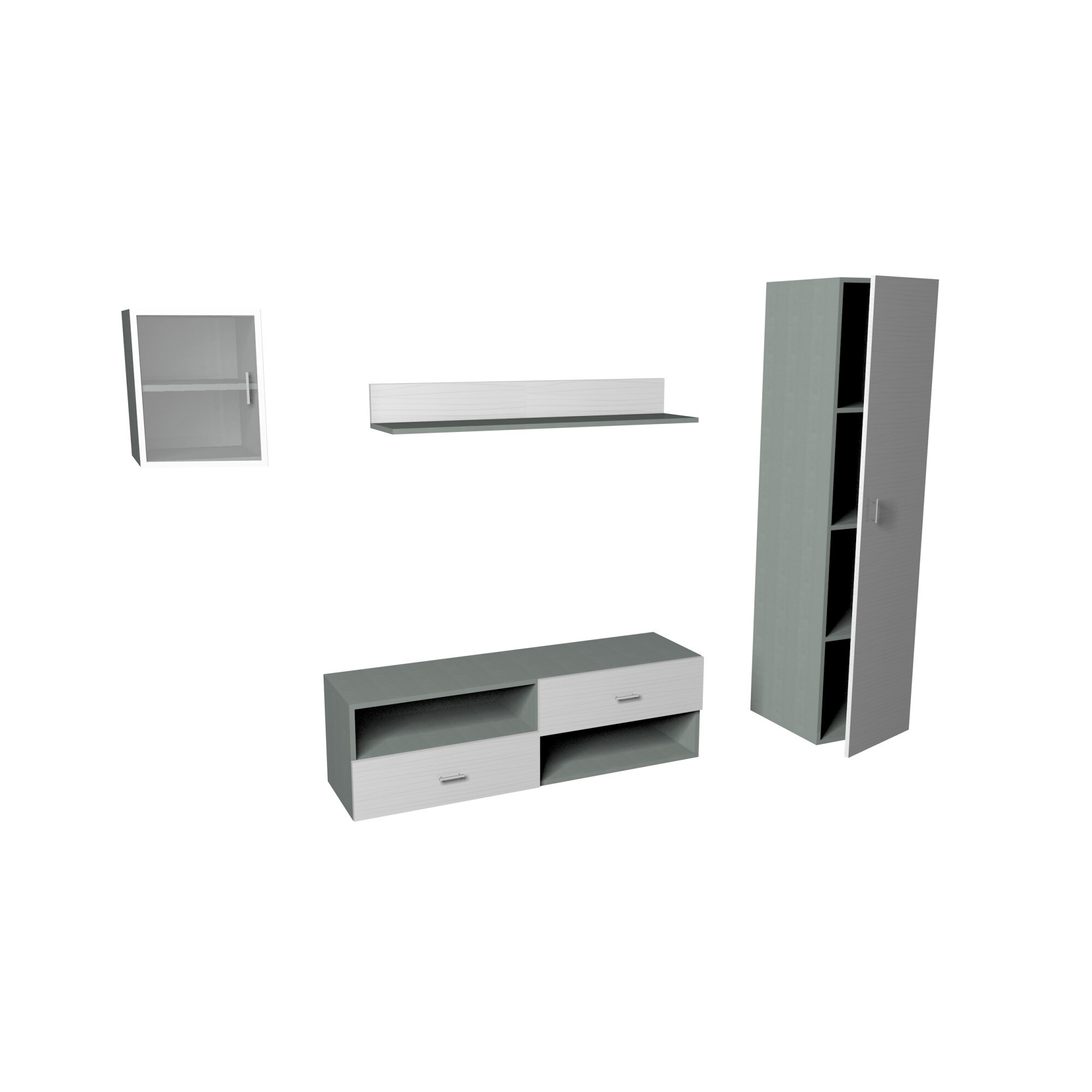 Set mobila living BOBOKIDS Lorena gri/alb mdf/pal - eMAG.ro