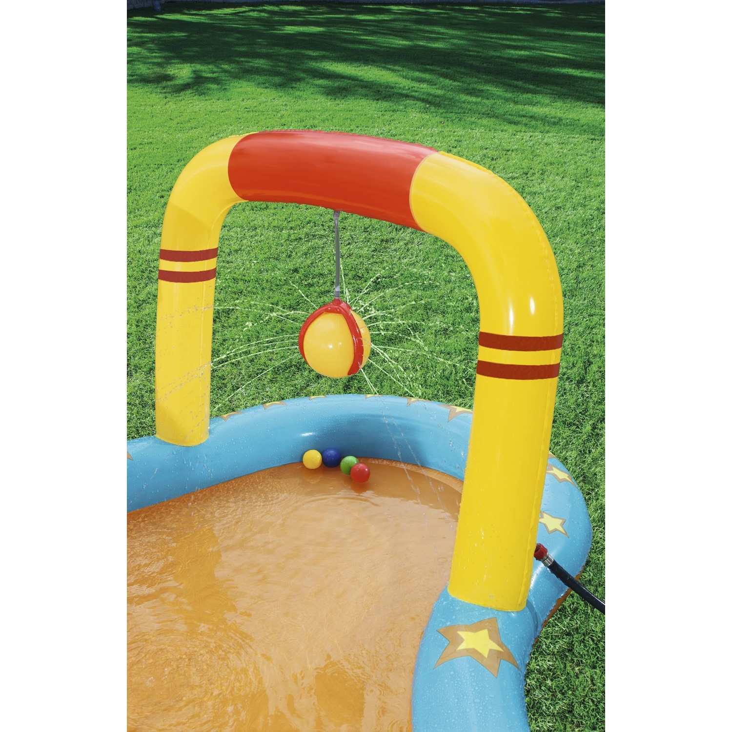 Centru de joaca gonflabil Soda Summer pentru copii, cu piscina, topogan ...