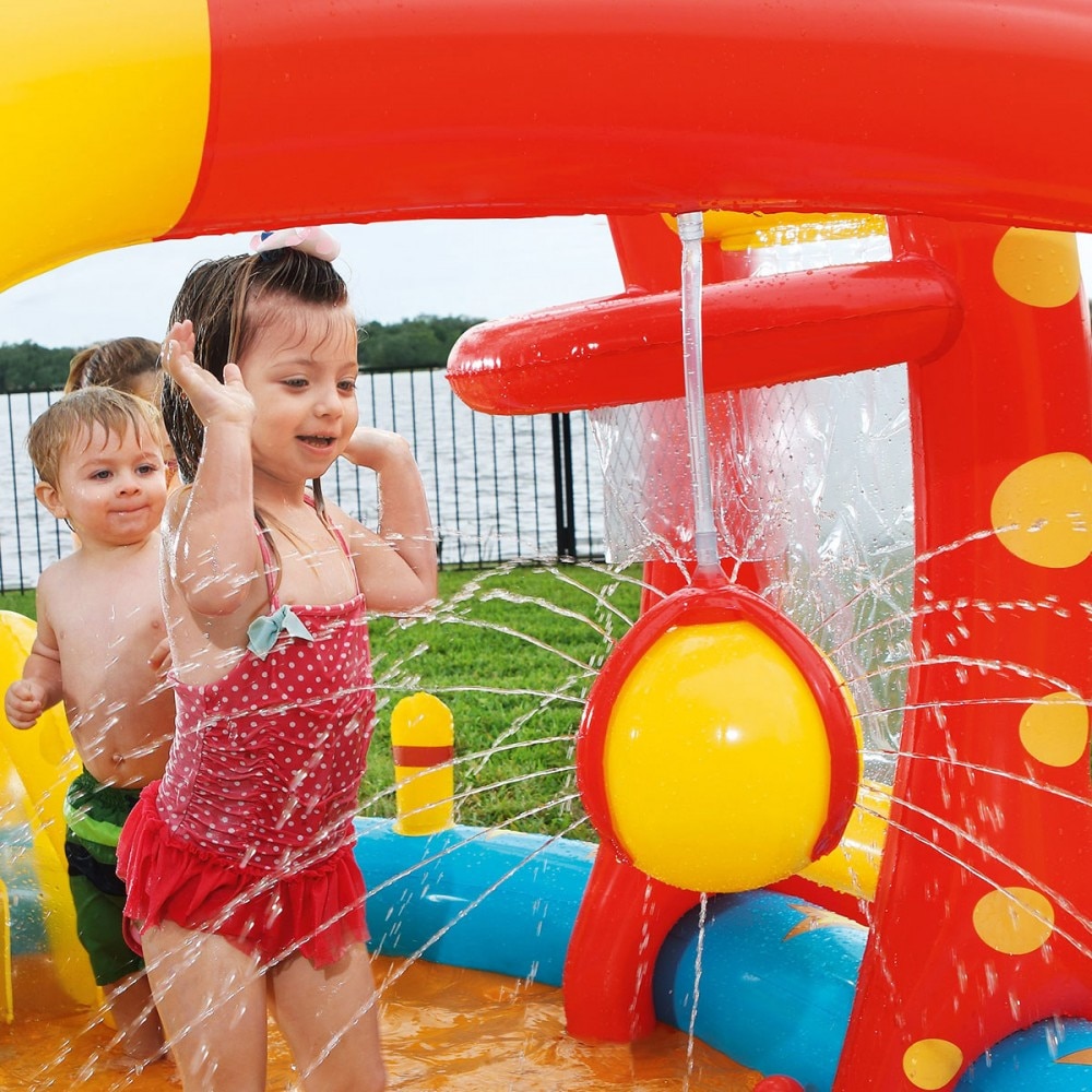 Centru de joaca gonflabil Soda Summer pentru copii, cu piscina, topogan ...