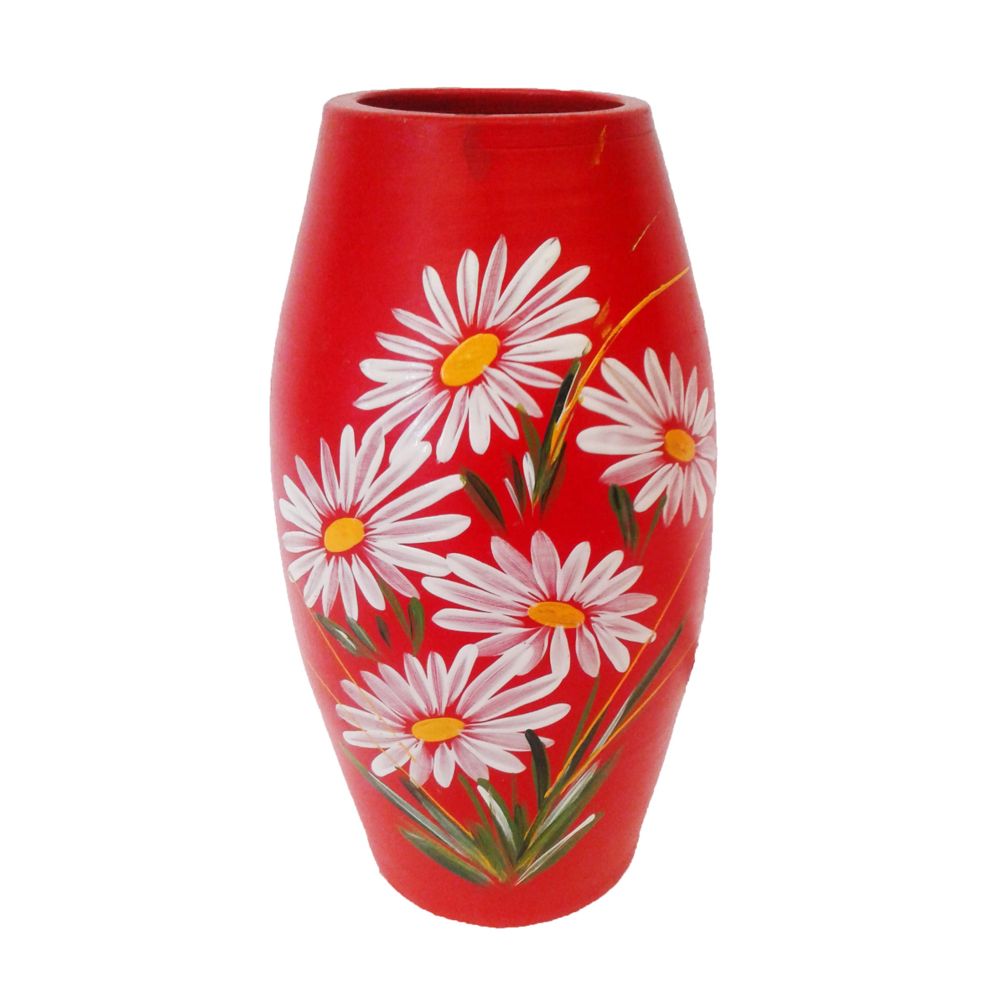 Vaza din ceramica, model Floral, rosie, 20 cm - eMAG.ro