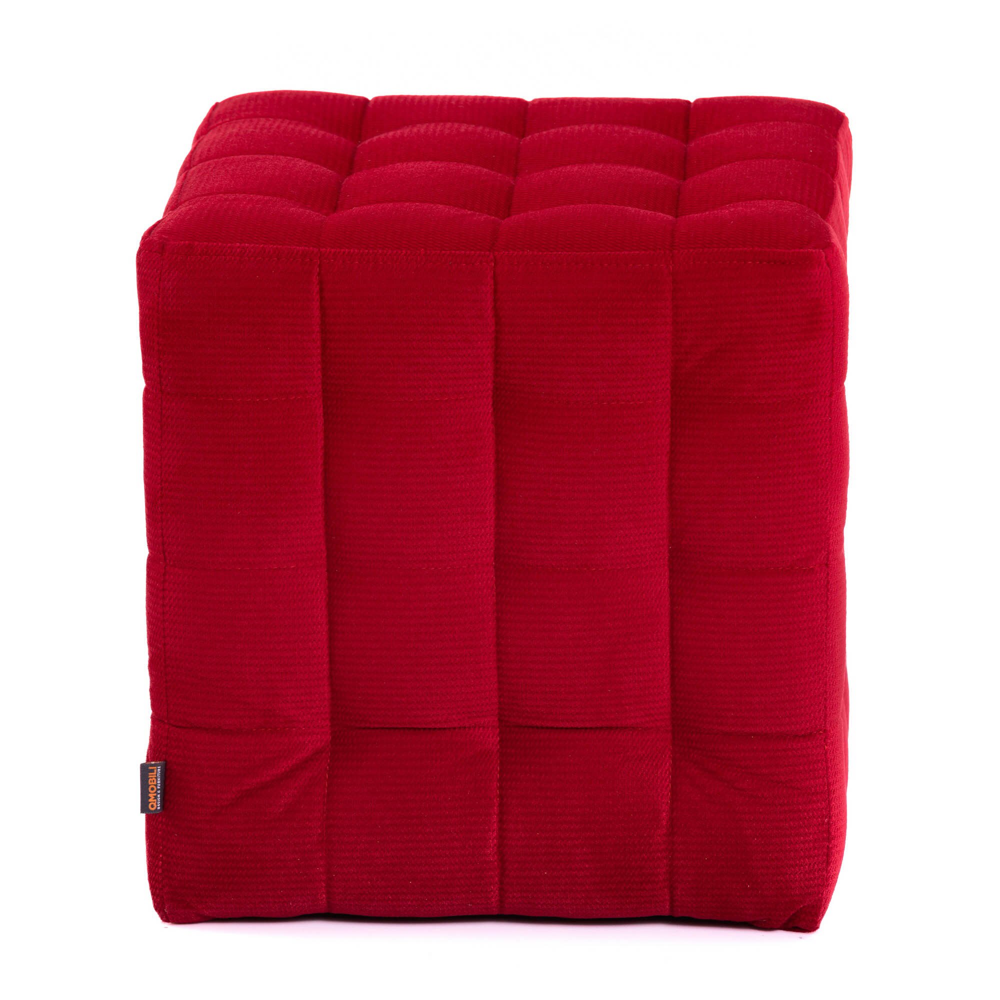 Taburet QMOBILI Bump Rosu, stofa, tip cub - eMAG.ro