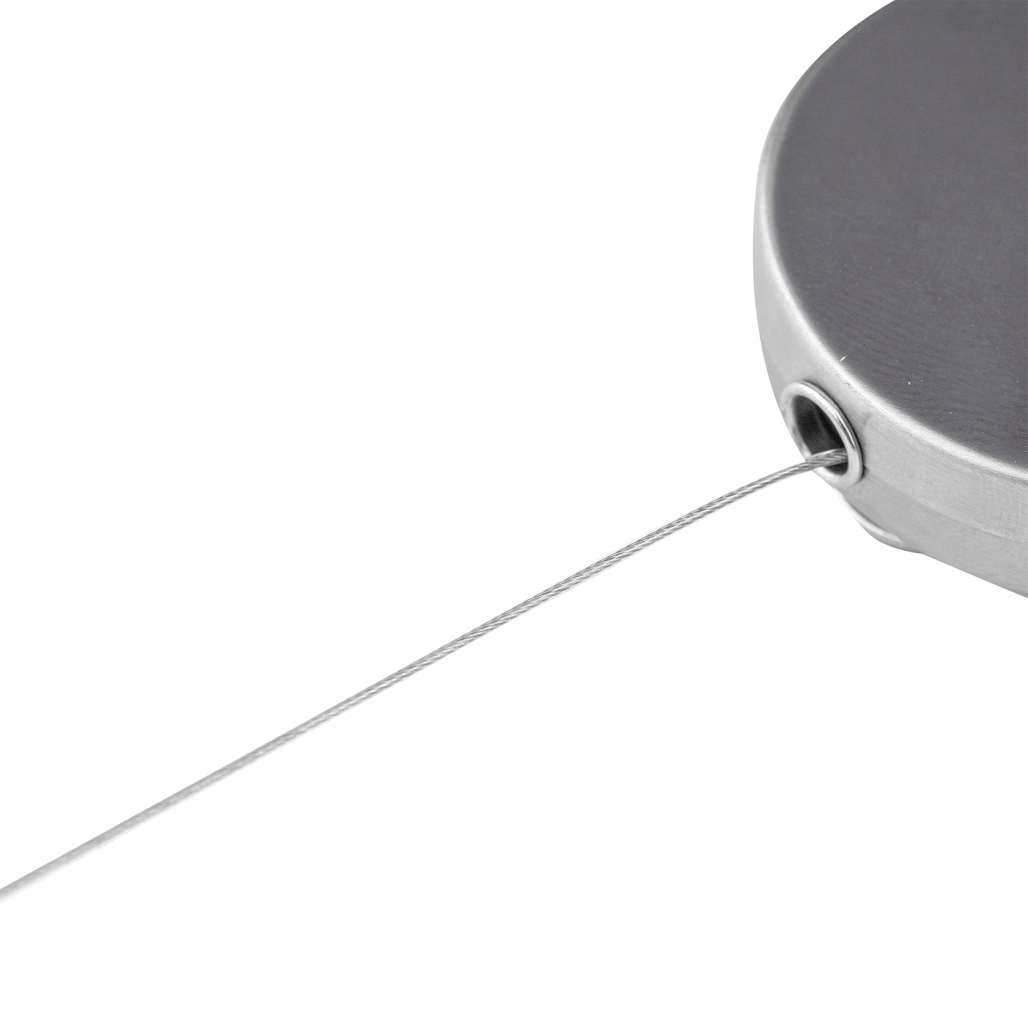 Rola retractabila metalica cu fir metalic si clips, CardKeep, Argintiu ...