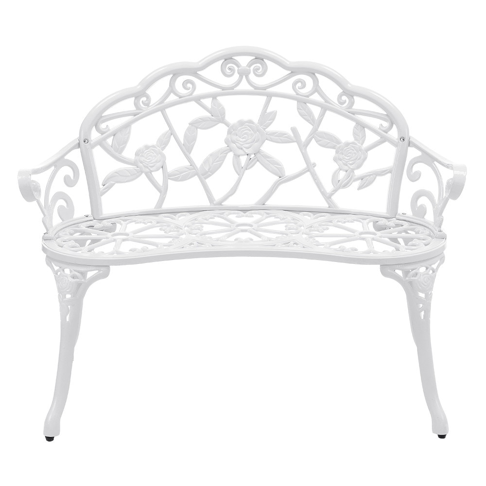 Banca gradina design Vintage, casa.pro, 100 x 54 x 80 cm, fonta, alb ...