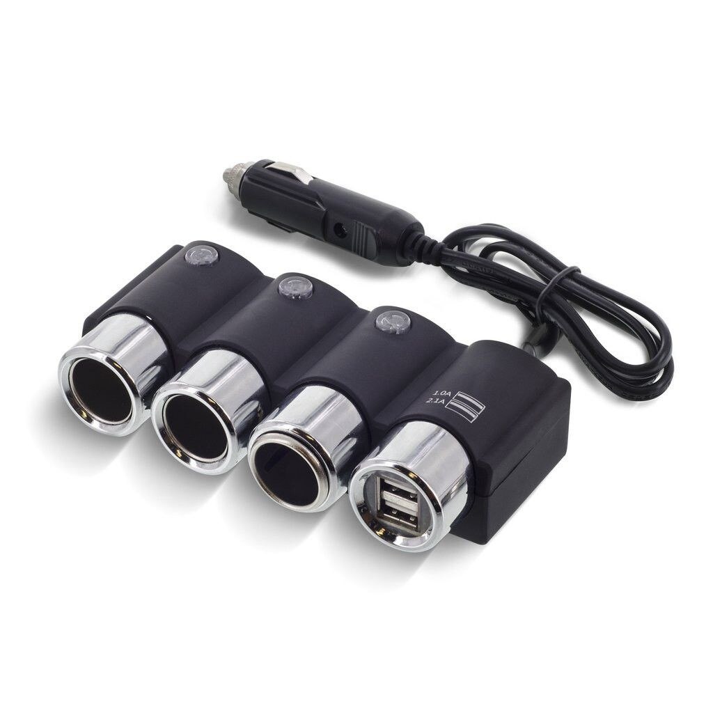 Prelungitor Bricheta Auto fast charger cu 2 x USB, 3 x mufe bricheta ...