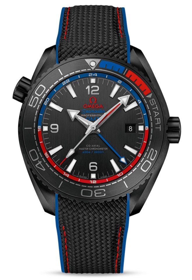 Ceas barbatesc Omega Seamaster Planet Ocean GMT Black Ceramic Emirates ...