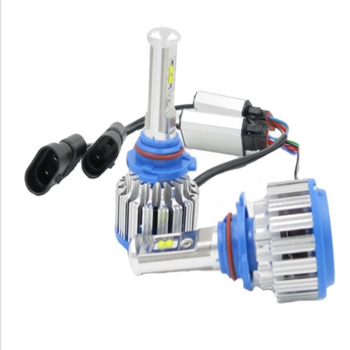 Set 2 bec Turbo Led auto canbus HB3 / 9005 faza scurta, faza lunga ...