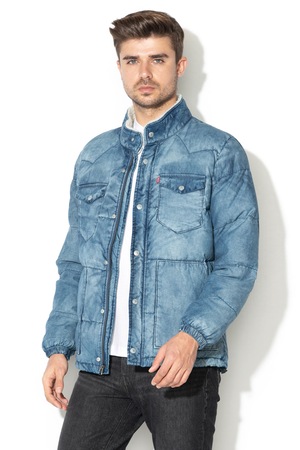 Levi's, Geaca cu umplutura de puf, Albastru prafuit, M - eMAG.ro