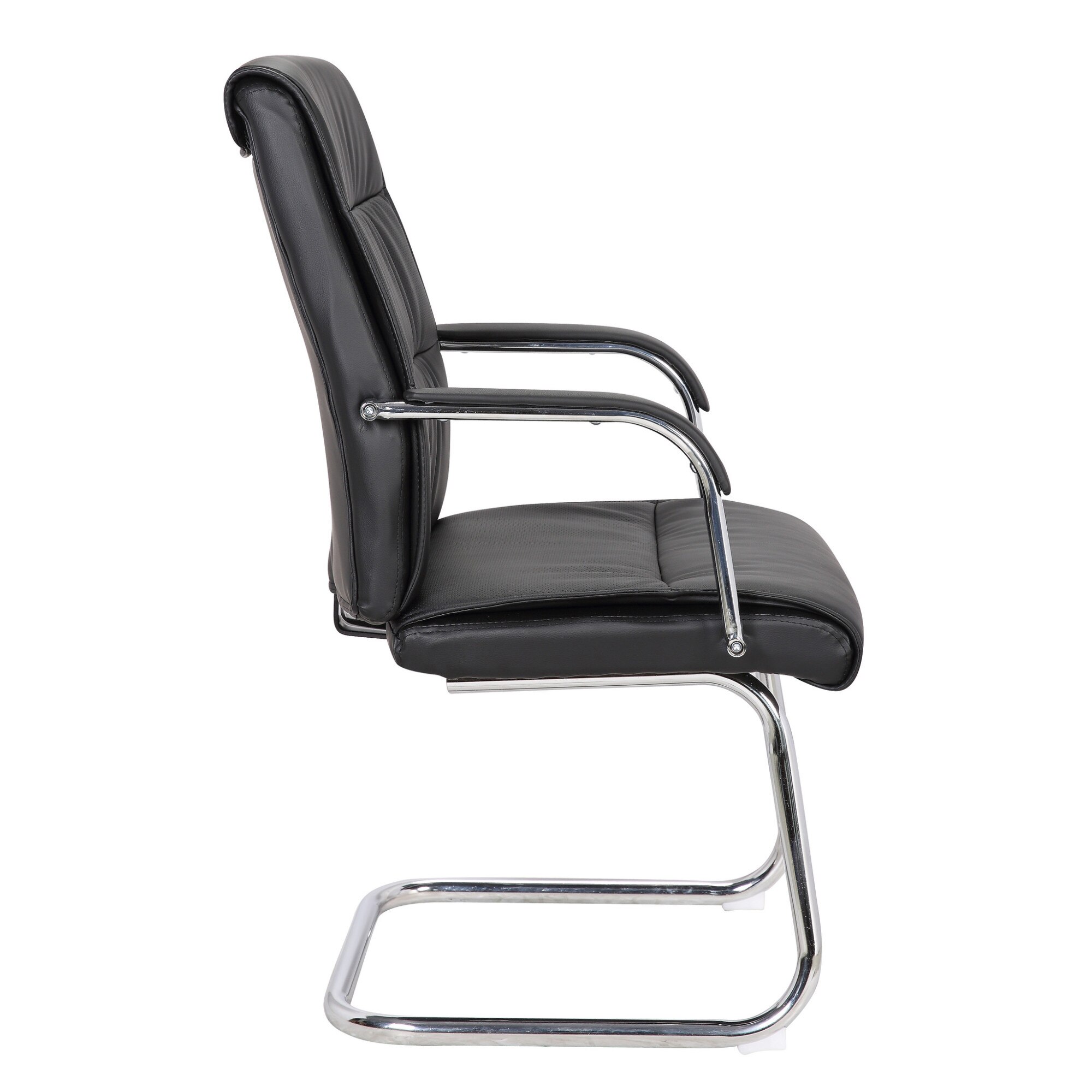 Scaun conferinta/vizitator JUPITER CF, Negru, Piele ecologica - eMAG.ro