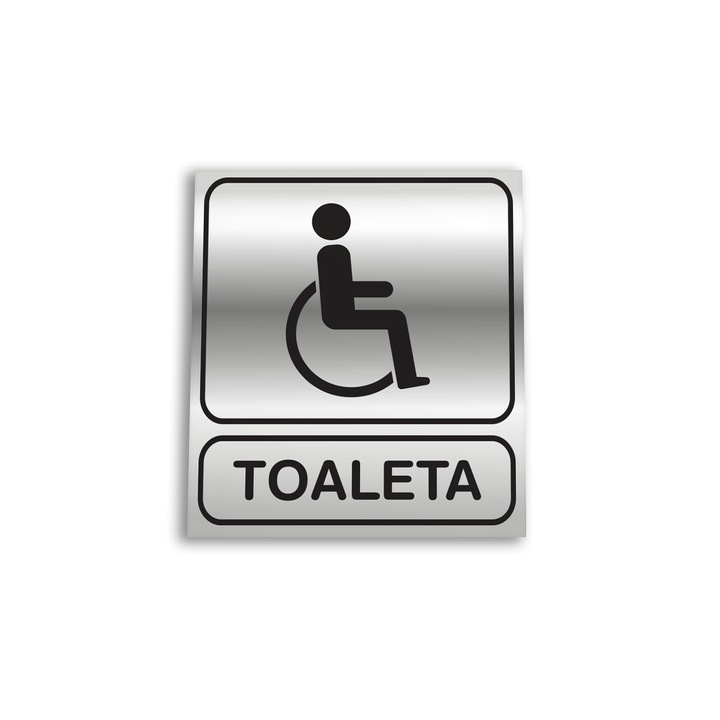 Indicator aluminiu Toaleta persoane dizabilitati, 12x10cm - eMAG.ro