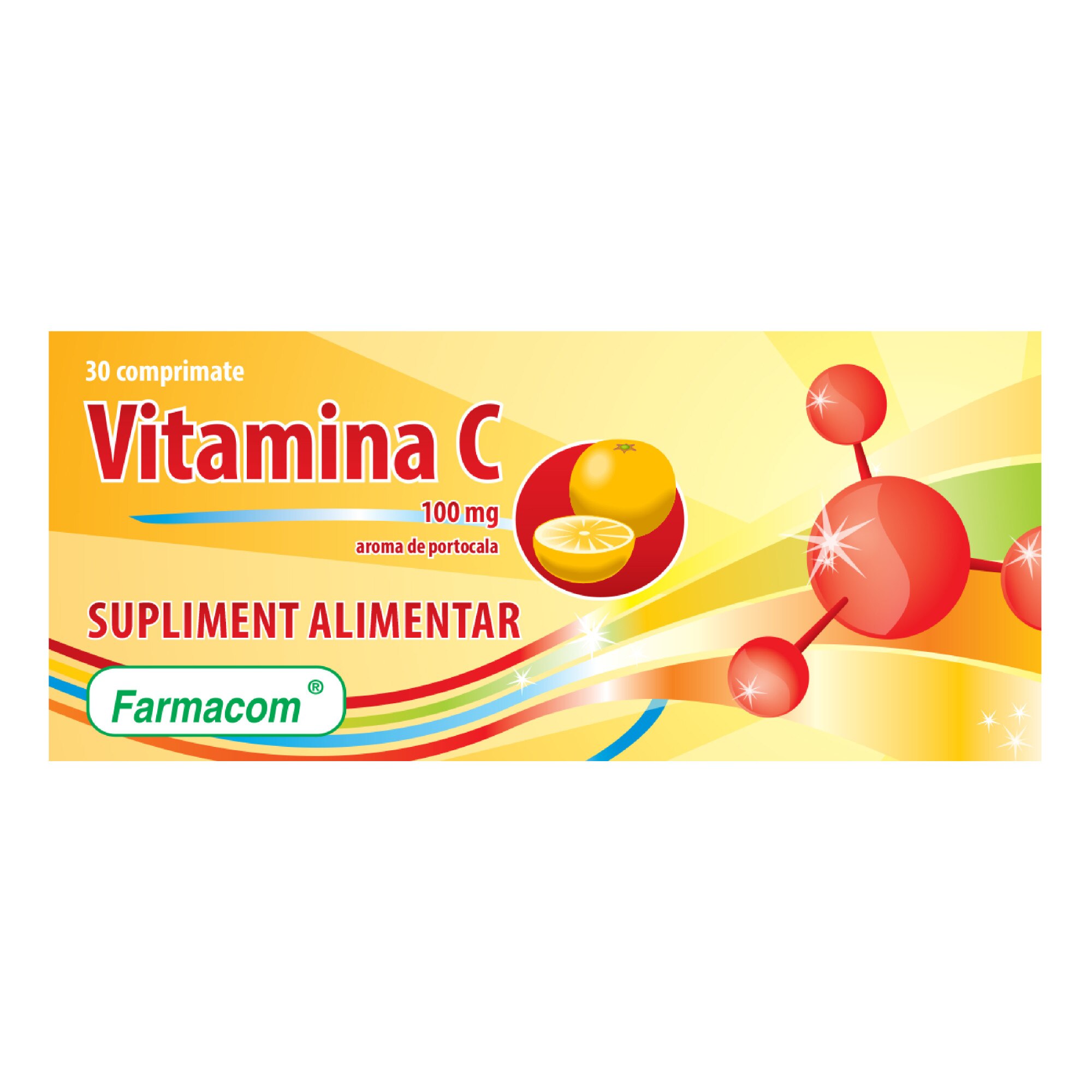 Vitamina C x 30 comprimate, aroma portocale - eMAG.ro