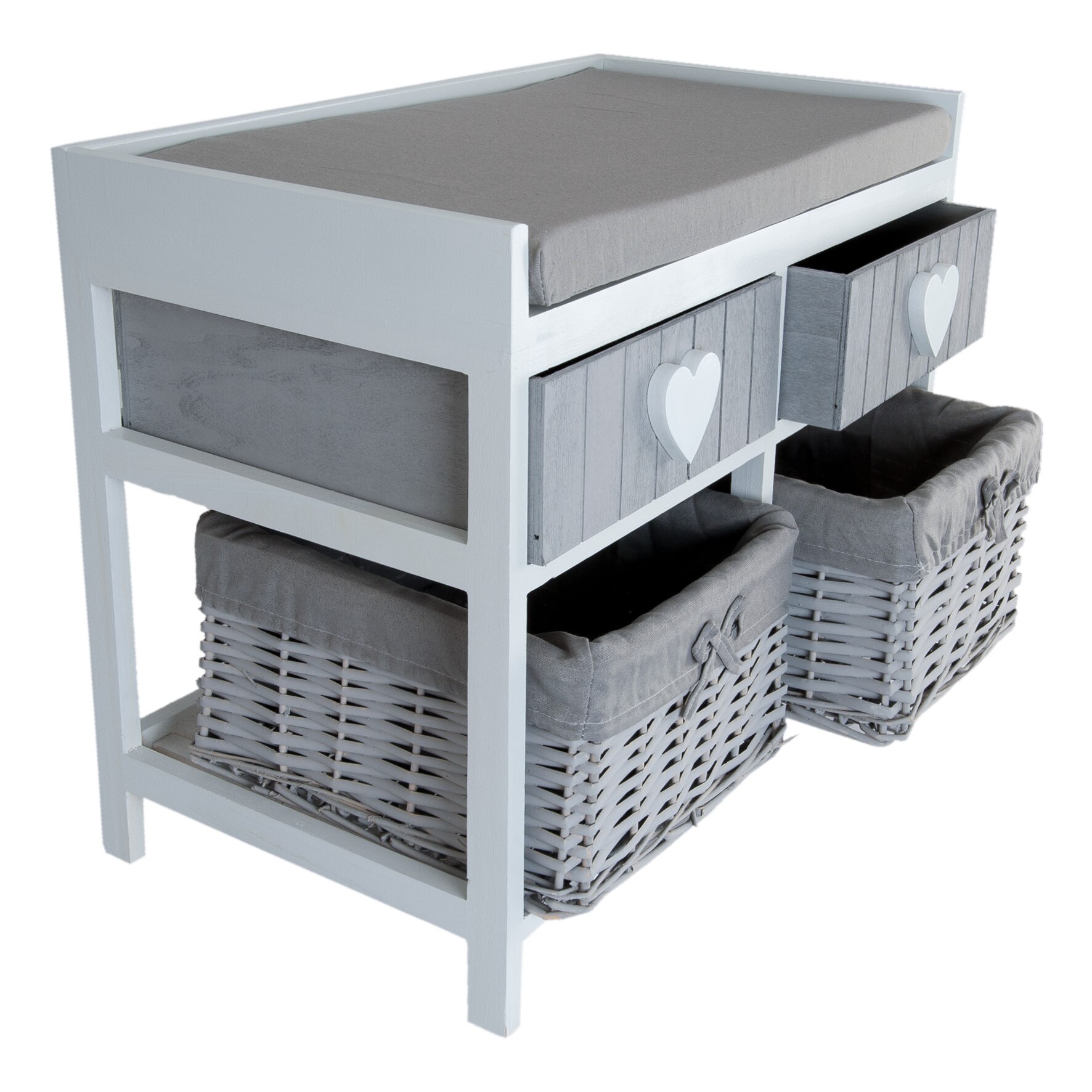 Bancuta pentru hol "LOVELY HOME" cu perna, 2 sertare si 2 cosuri ...