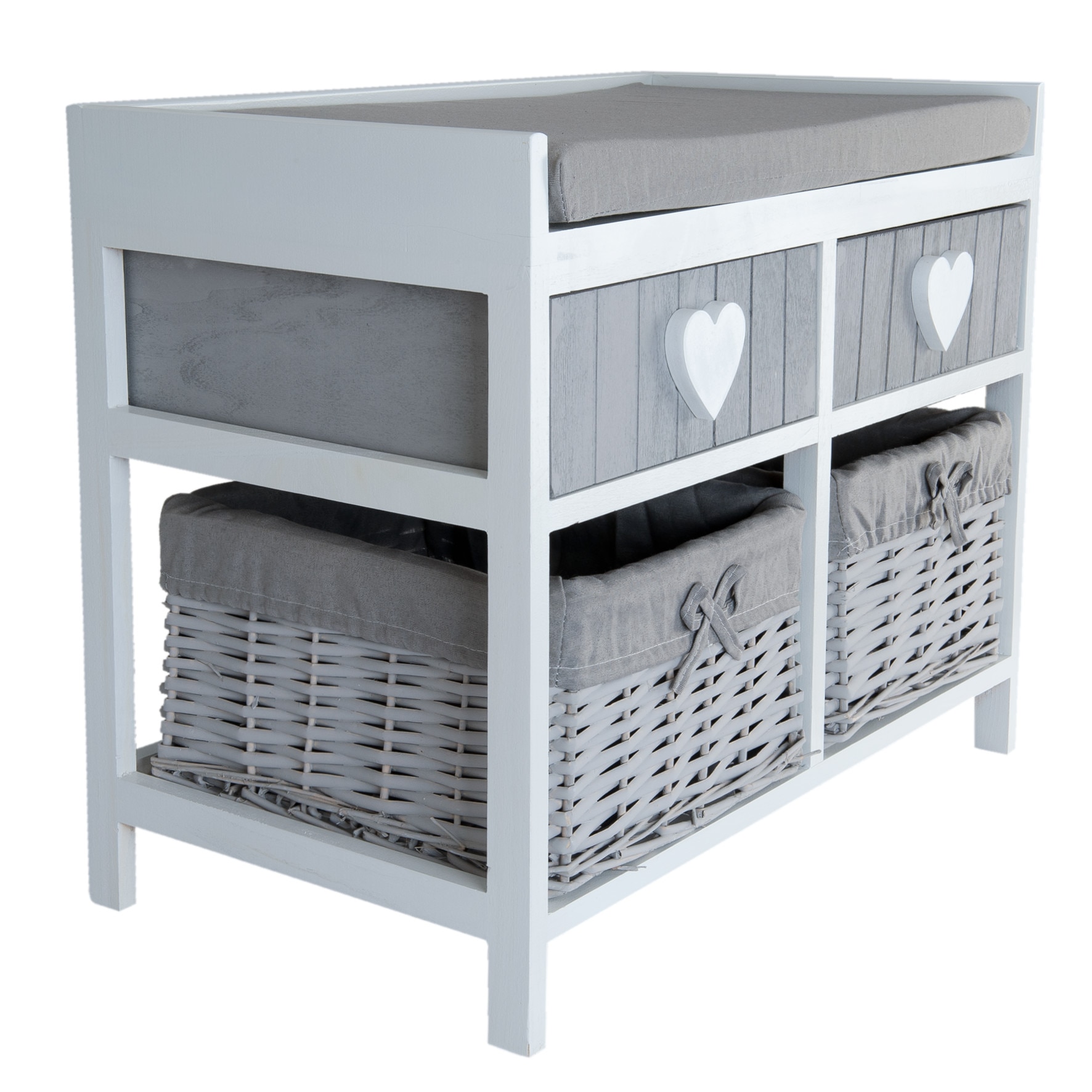 Bancuta pentru hol "LOVELY HOME" cu perna, 2 sertare si 2 cosuri ...