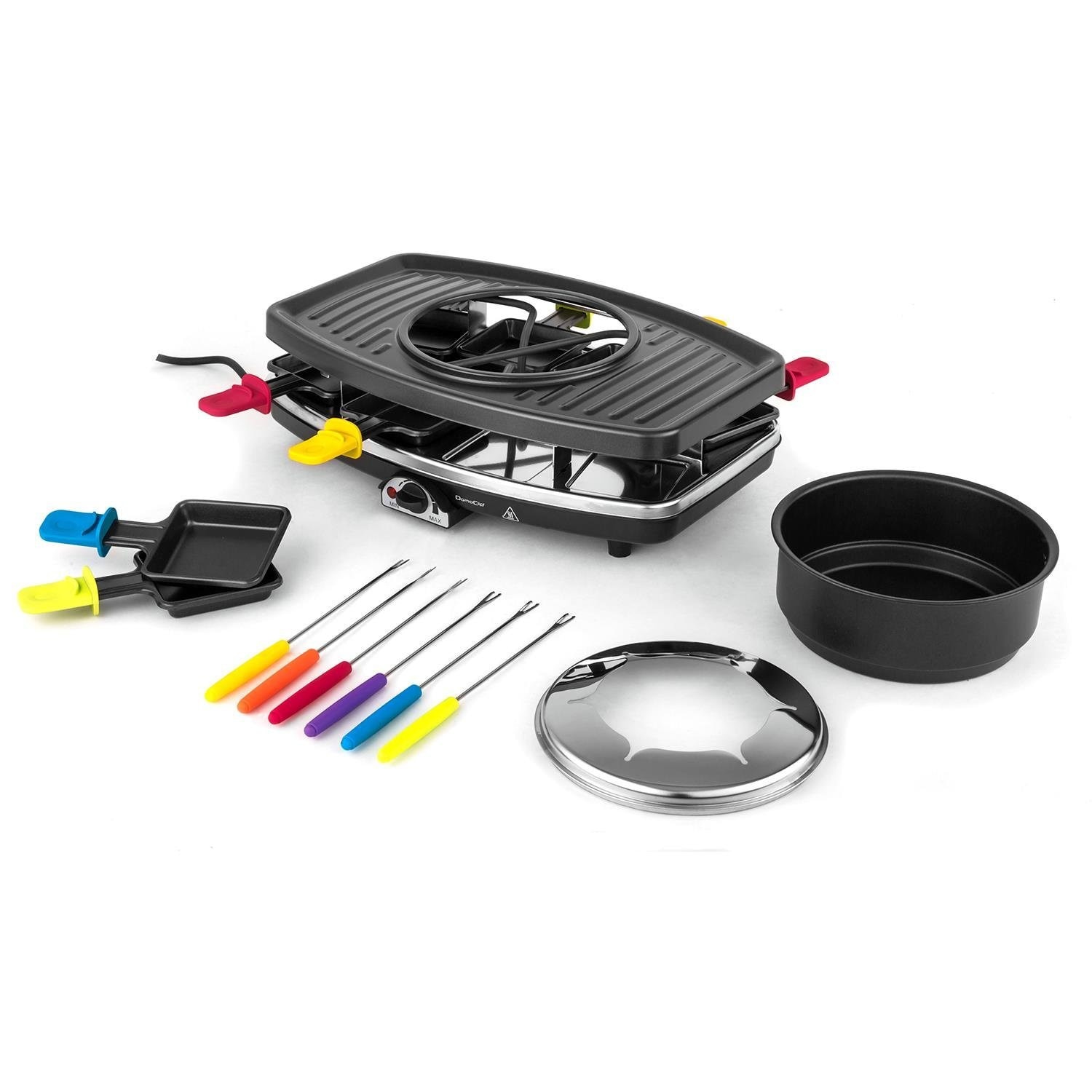 Set fondue si gratar raclette DomoClip DOC107, 1100W, 8 raclette branza ...