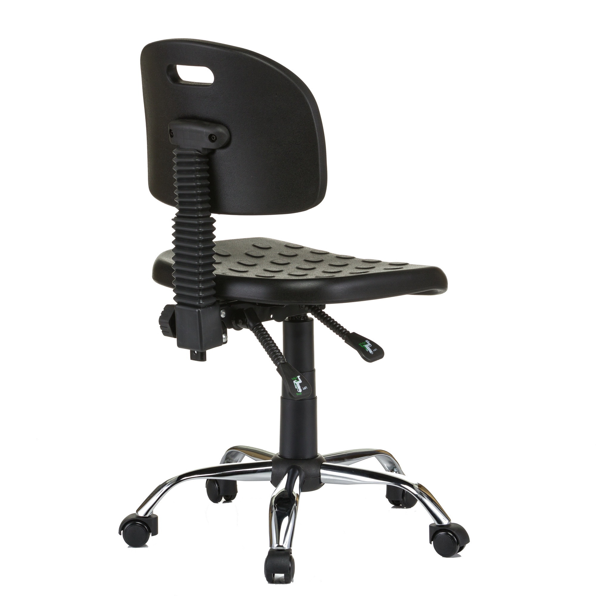 Scaun laborator QMOBILI 1290 BETA Negru, sezut si spatar poliuretan ...