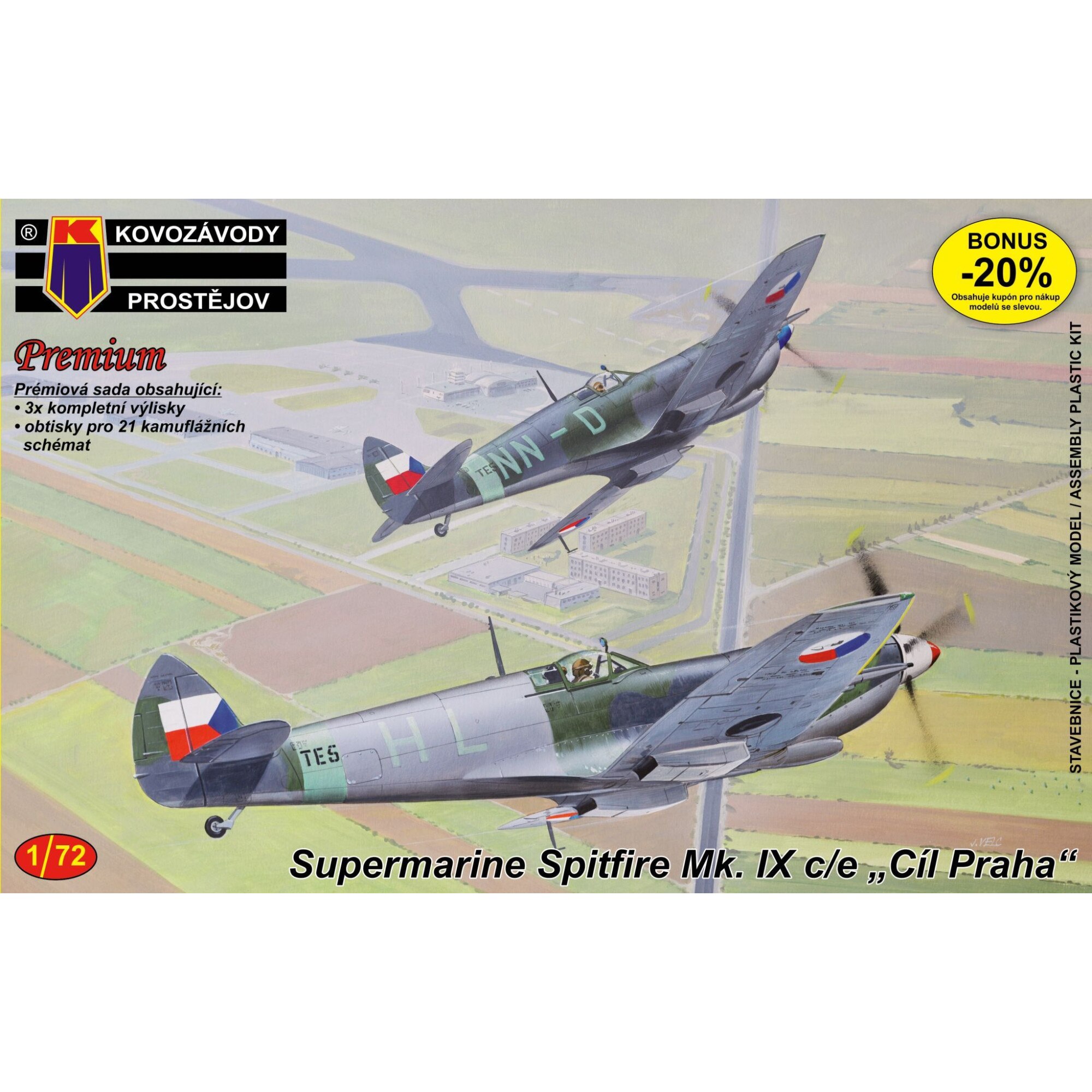Сглобяем модел KP Models, Spitfire Mk.IXe, Пластмасов, Сив, Три ...