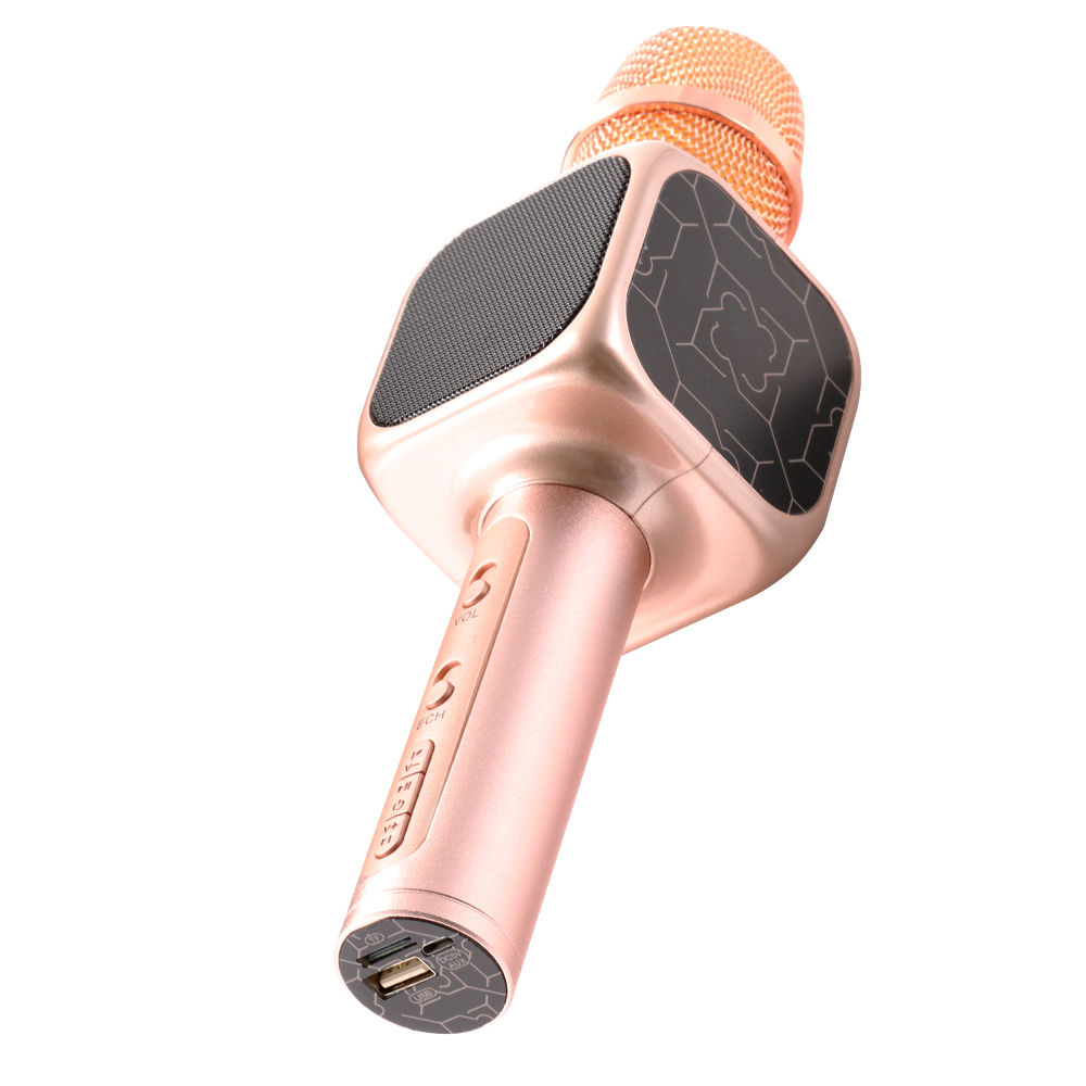 Microfon tip wireless cu sistem karaoke si functie Bluetooth, boxe ...