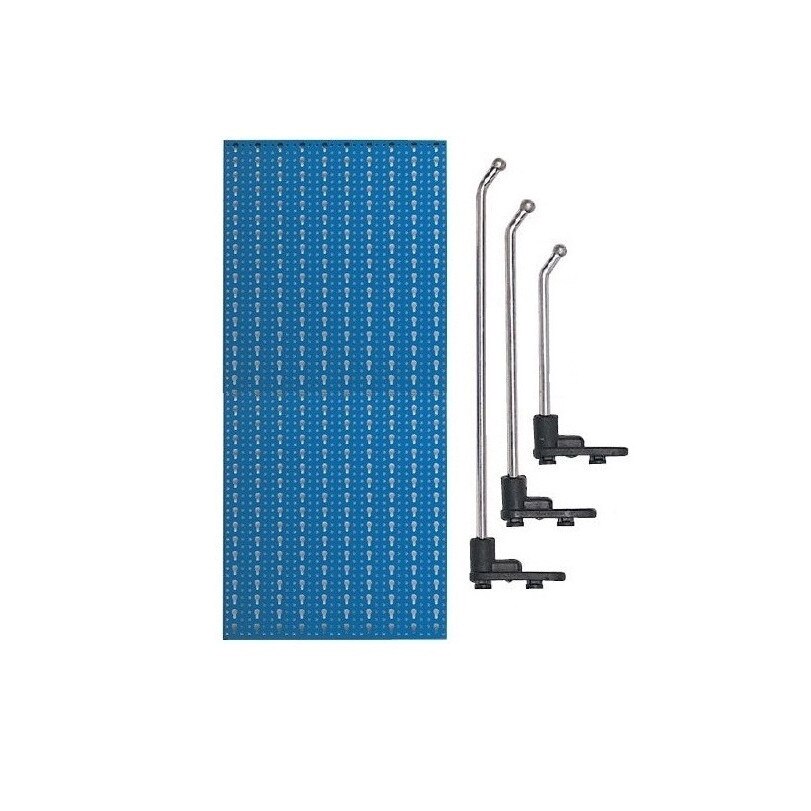 Panou perforat metalic albastru vertical, 500x1000 mm cu set 45 carlige ...