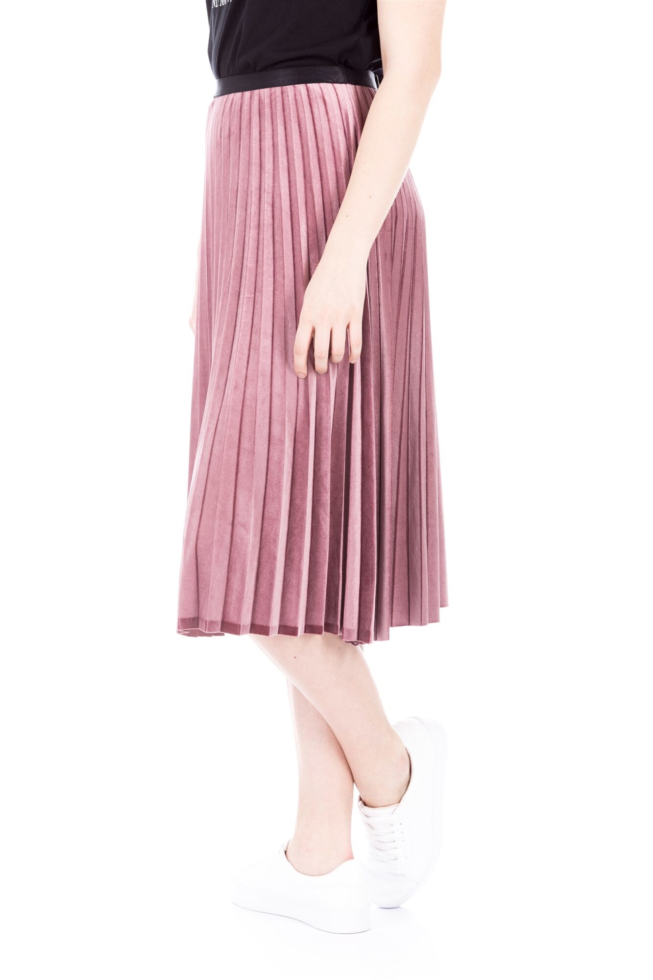 Fusta casual din catifea, Roz, 52 EU, WS736/05-24 - eMAG.ro