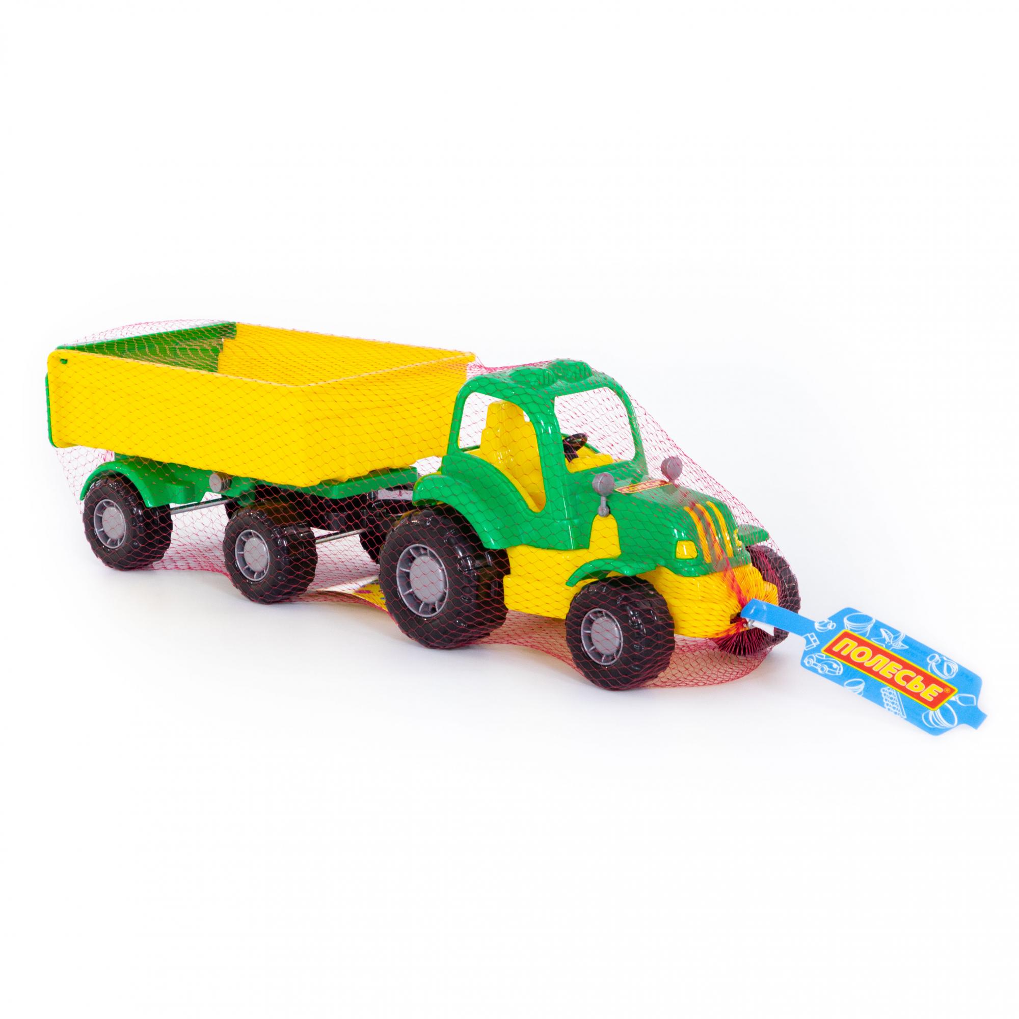 Tractor POLESIE HARDY cu remorca Nr.1, culoare Verde/Galben/Negru ...