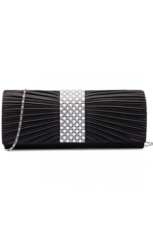 Geanta de seara, din textil, incrustat cu pietre si imitatie perle ...