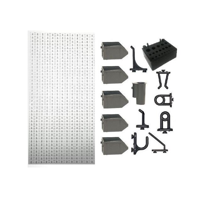 Panou perforat vertical alb, 500x1000 mm cu set accesorii, A1-2 - eMAG.ro