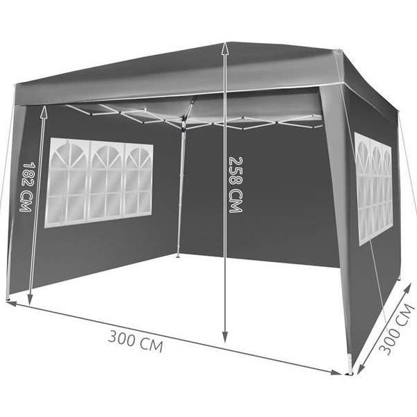 Шатра павилион 3х3м за двор градина или събития с 4 странични стени