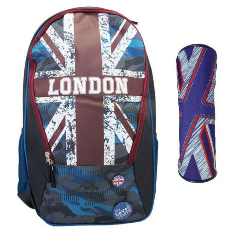Set scoala London 1 - Ghiozdan, Penar Etui, 10 caiete Pigna - eMAG.ro