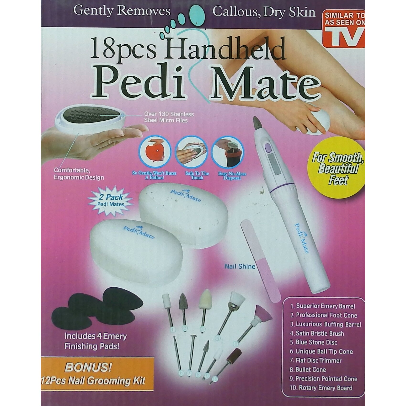 Комплект за перфектен маникюр и педикюр в домашни условия Pedi Mate, 18 ...