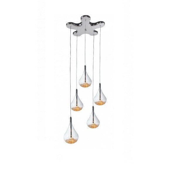 Lustra Zuma Line Perle, G4, 5x20W, sticla-cristal, transparent, Cadou 5 ...