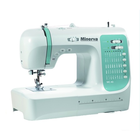 Шевна машина Minerva MC40, 40 програми, 800 имп/мин, Бяла/Тюркоаз - eMAG.bg