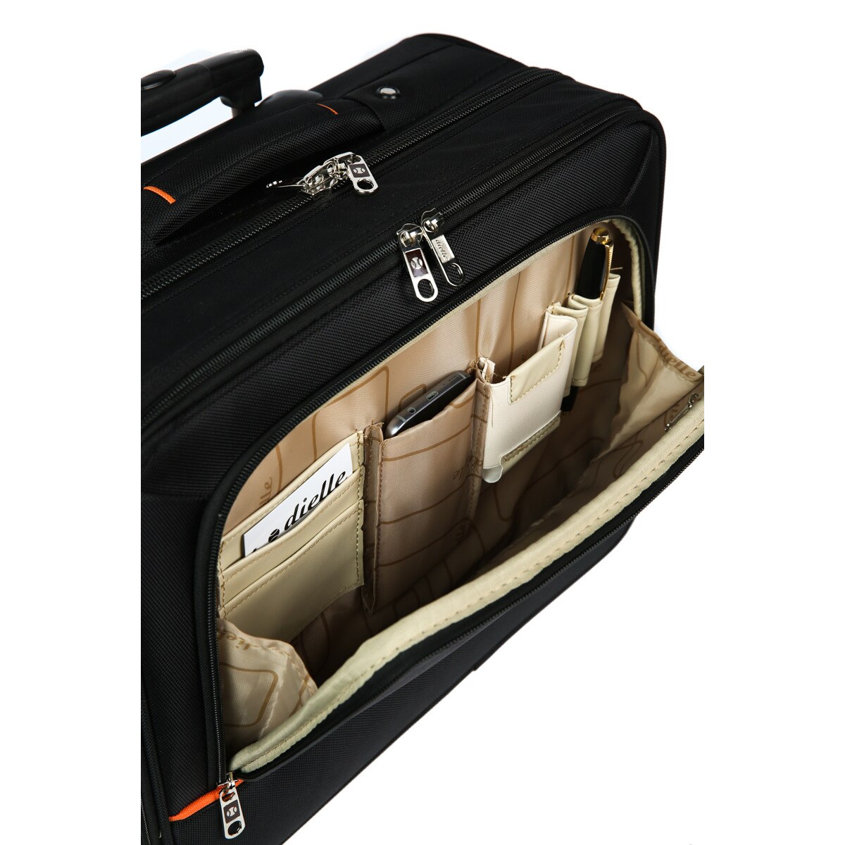 Geanta pilot de voiaj cu sistem troler, Dielle, 30 litri, Negru - eMAG.ro