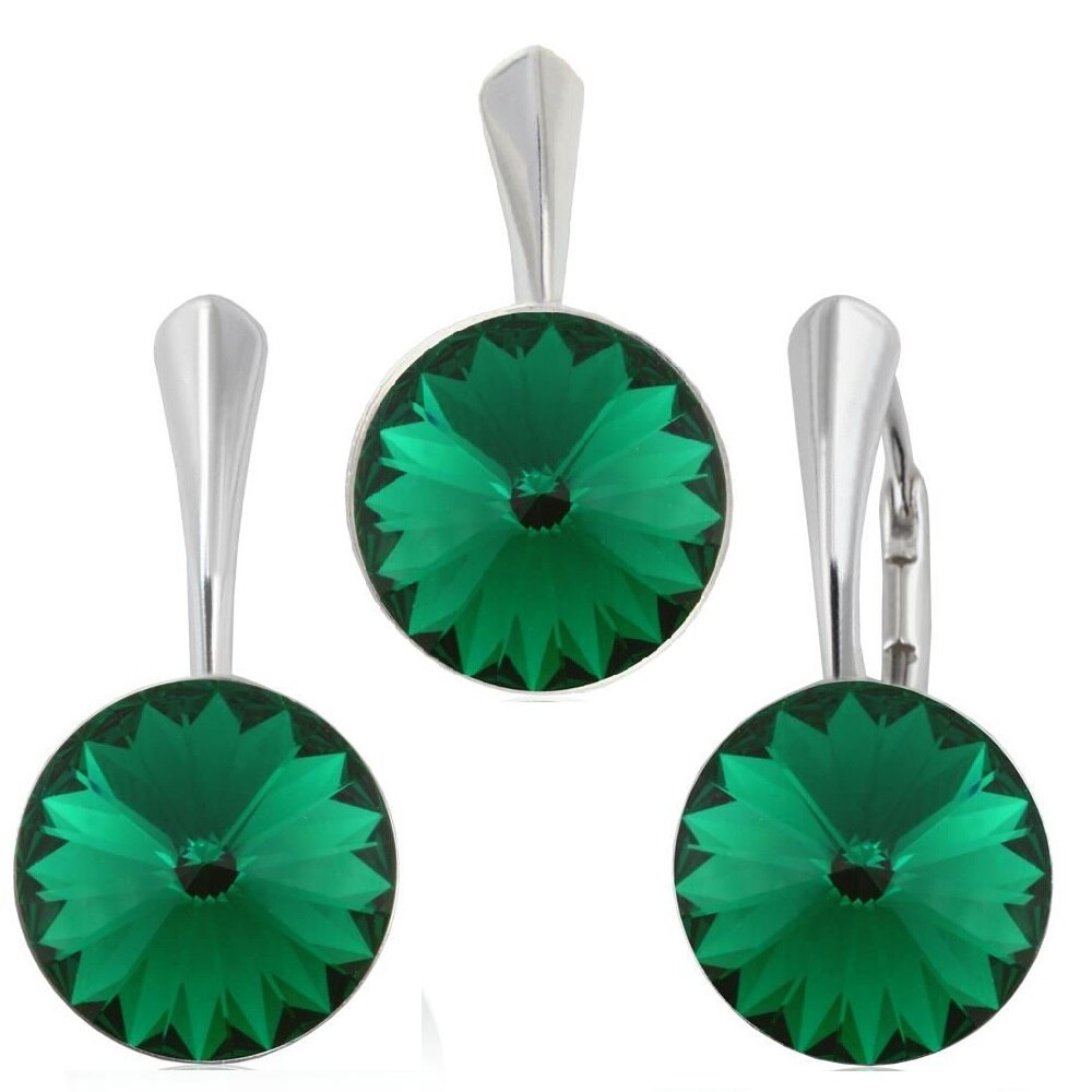 Set 3 piese Raviola Smarald Argint + Crystals - eMAG.ro