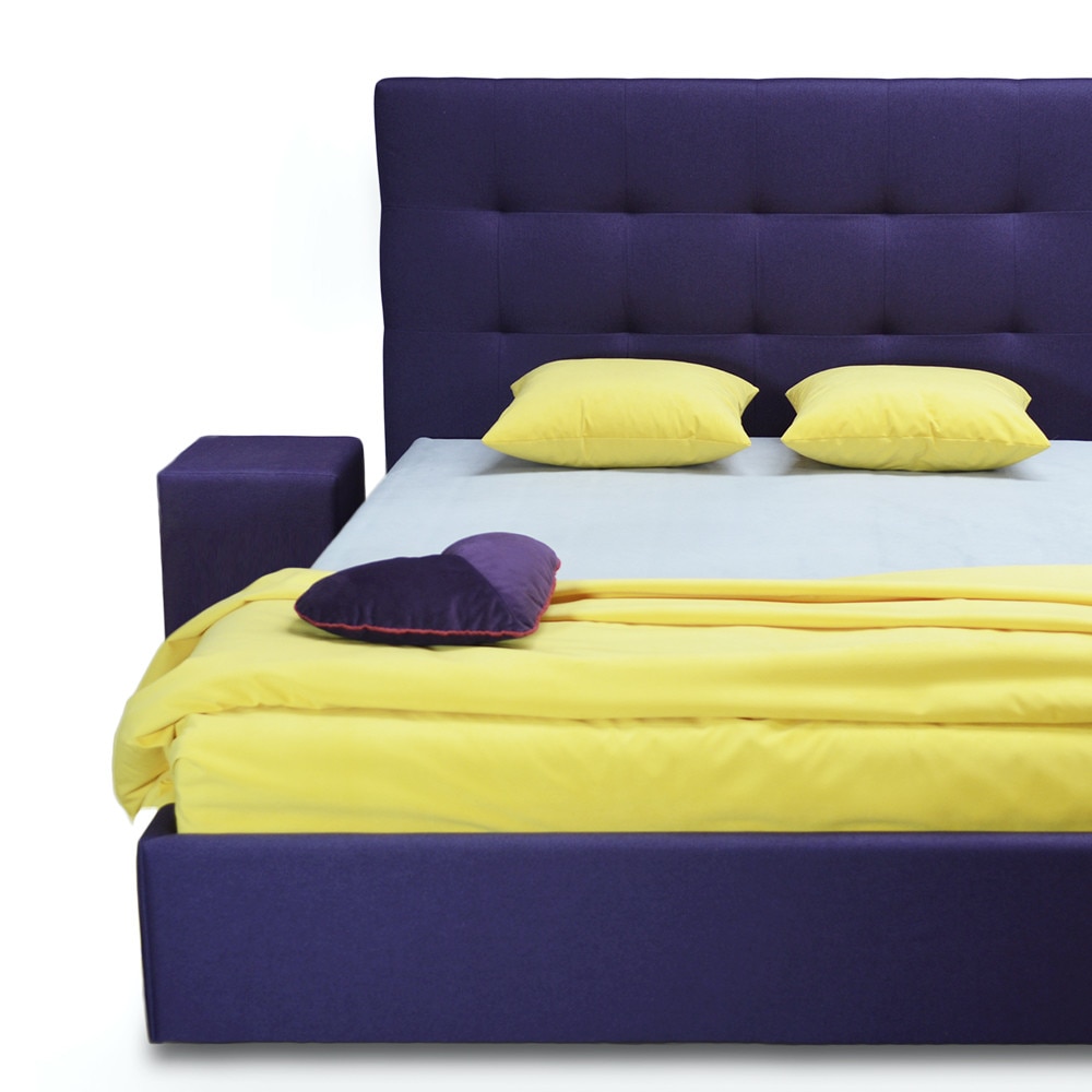 Pat tapitat Terano, material textil, somiera rabatabila inclusa ...