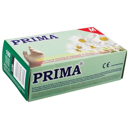 Manusi latex, nepudrate albe, PRIMA marimea M, 100 bucati - eMAG.ro