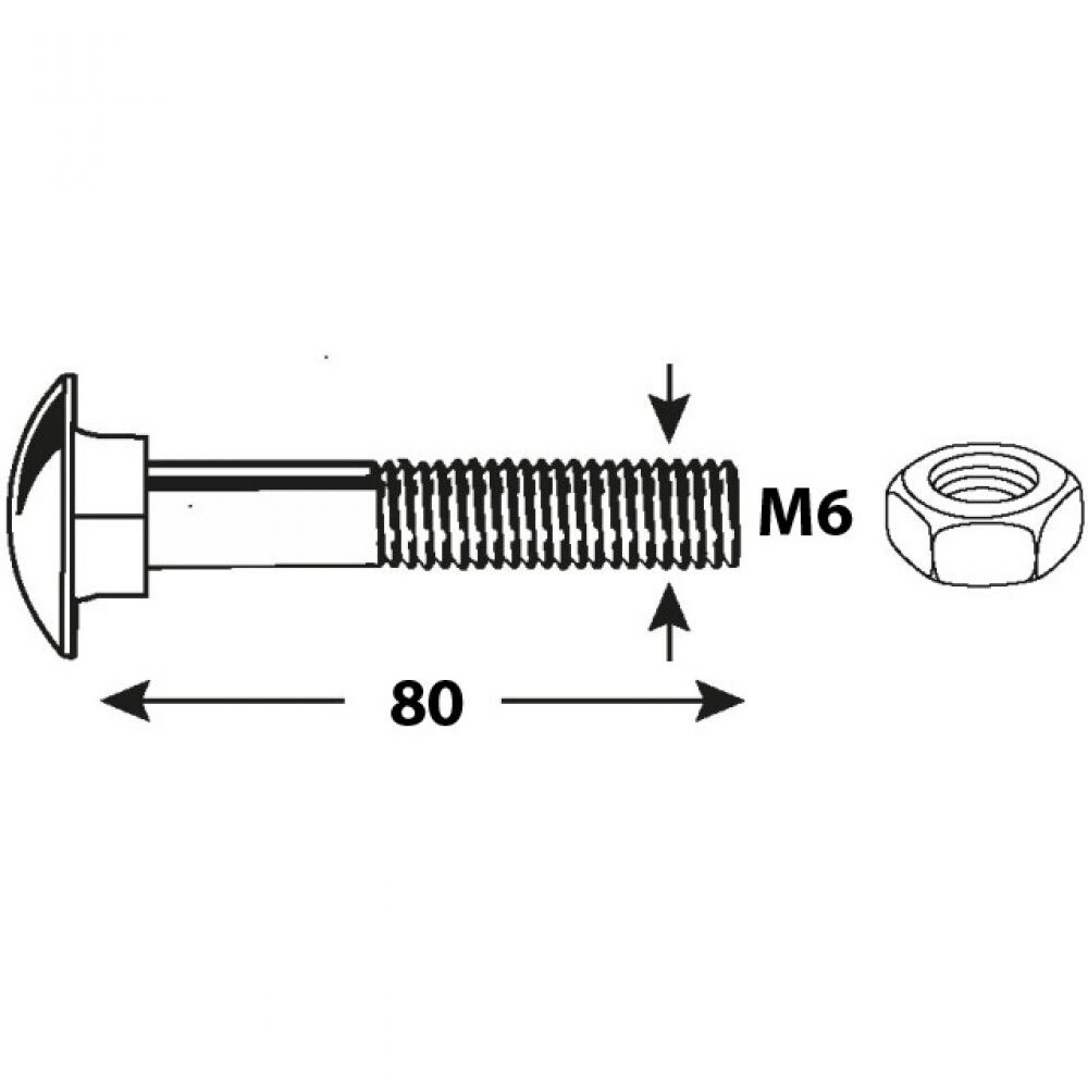 Set surub cap torbant M6x80 ZA + piulita M6 - 40 buc Connex - eMAG.ro