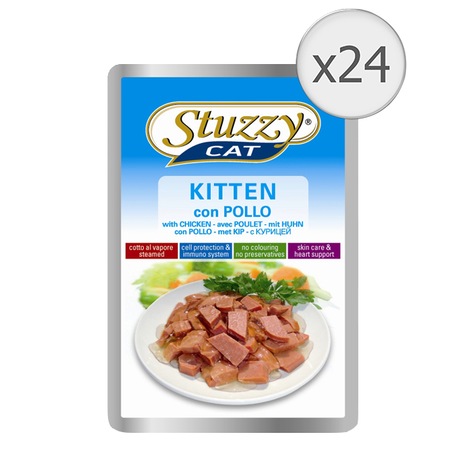 Hrana umeda pentru pisici Stuzzy, Junior, Pui, 24x100g - eMAG.ro