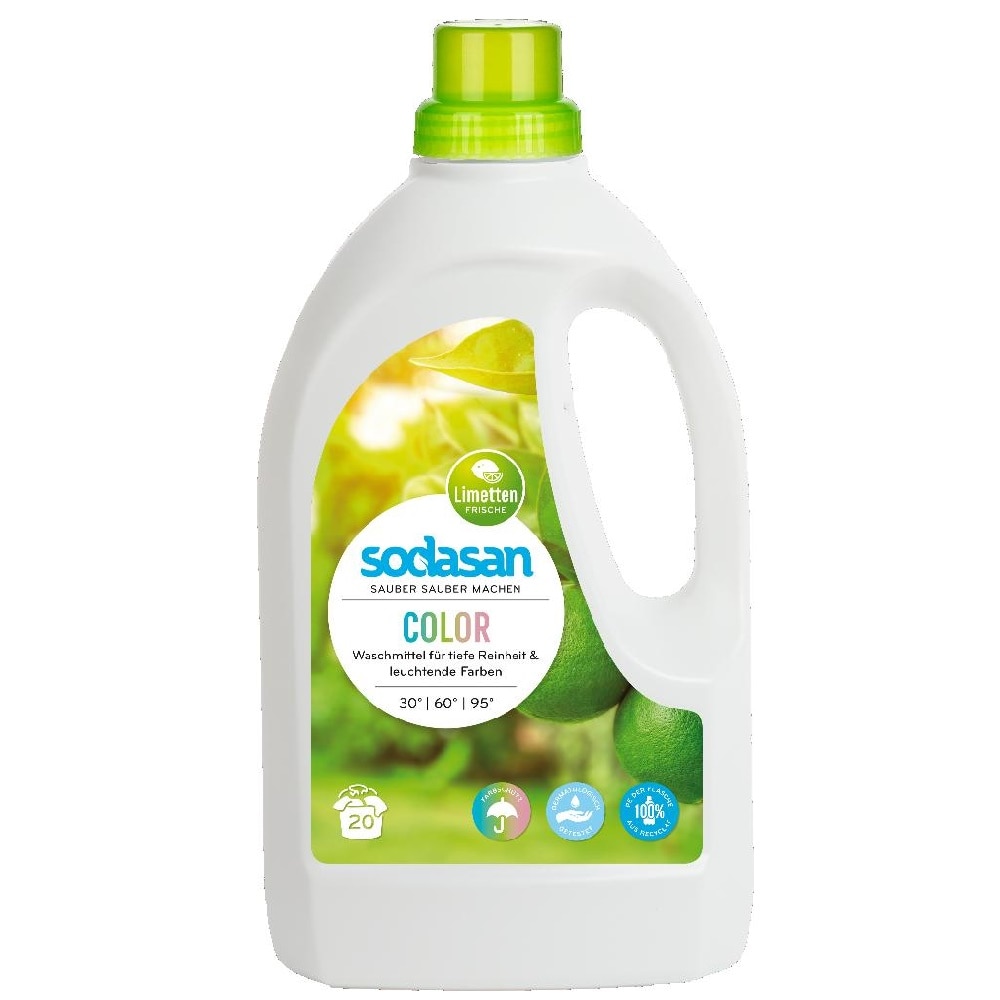 Detergent bio pentru rufe albe si colorate cu lime 1.5 L Sodasan - eMAG.ro