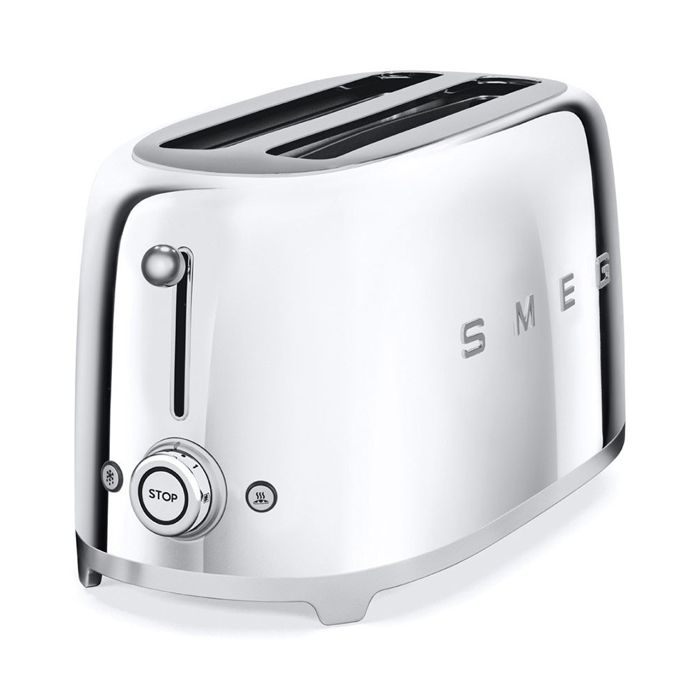 Тостер Smeg TSF02SSEU, Chrome/Glossy, 1500 W, 4 филии, 6 нива на ...