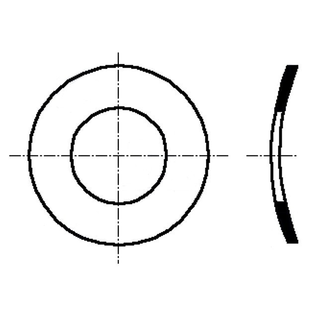 Комплект шайби AERZETIX, пружинни, дъгообразни, M5, D - 10 мм, h - 0,9 ...