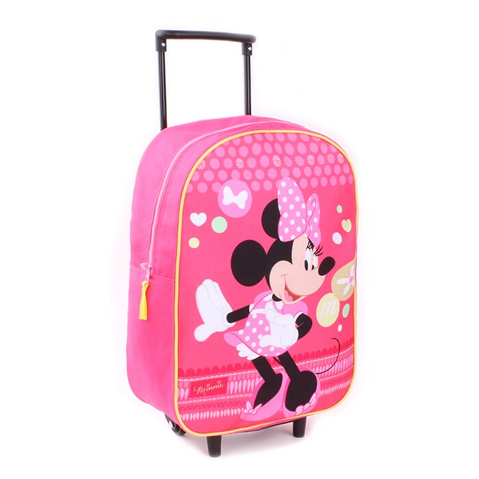 Troller Minnie Mouse, roz cu bulinute, 38 cm - eMAG.ro
